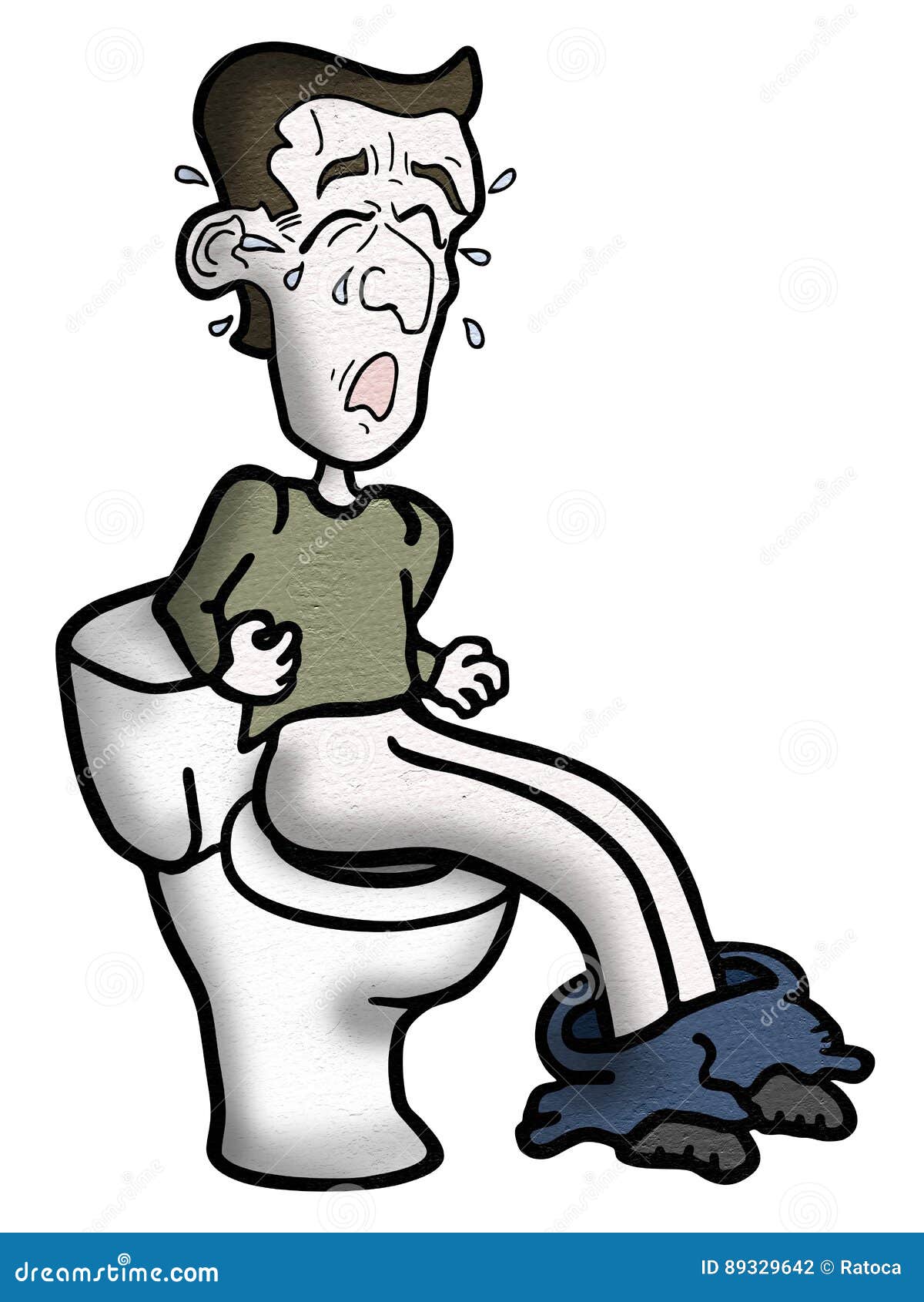 Karikaturmann in Der Toilette Stock Abbildung - Illustration von ...