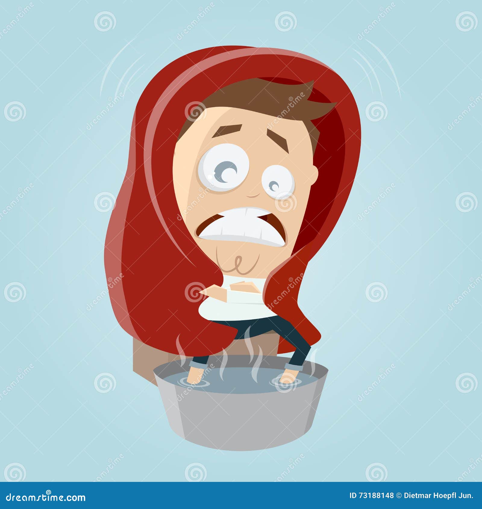 Karikaturmann friert ein vektor abbildung. Illustration von einfrieren ...