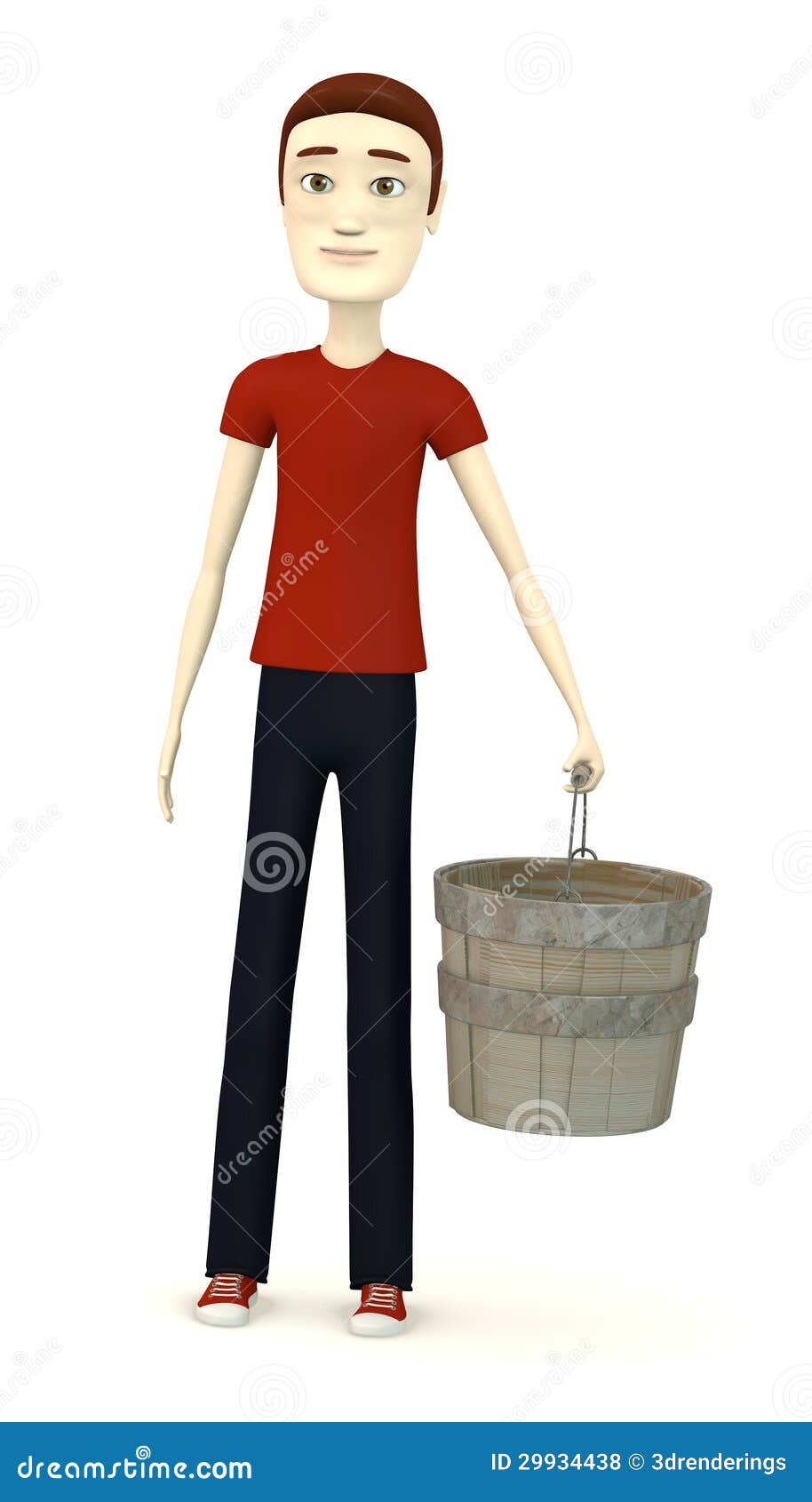 Karikaturmann mit Eimer stock abbildung. Illustration von mann - 29934438