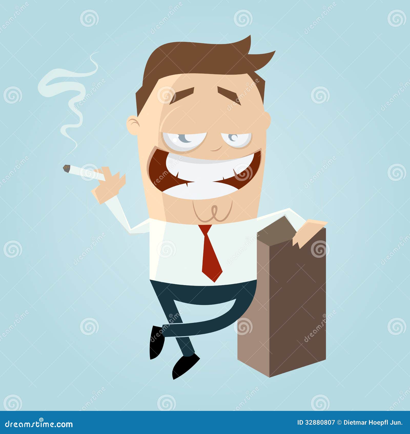 Karikaturmann raucht vektor abbildung. Illustration von geschäftsmann ...