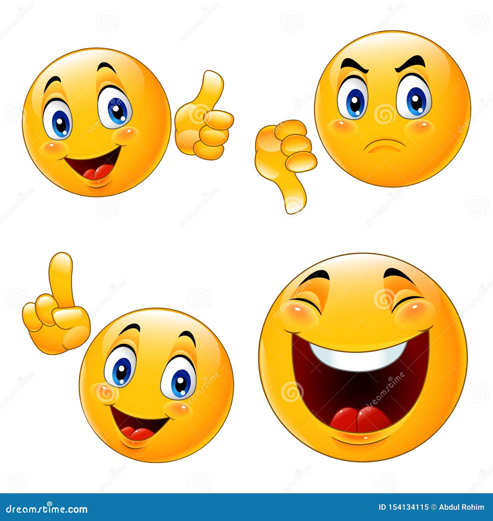 Karikatursmiley Emoticon-Illustrationssammlungen Vektor Abbildung ...