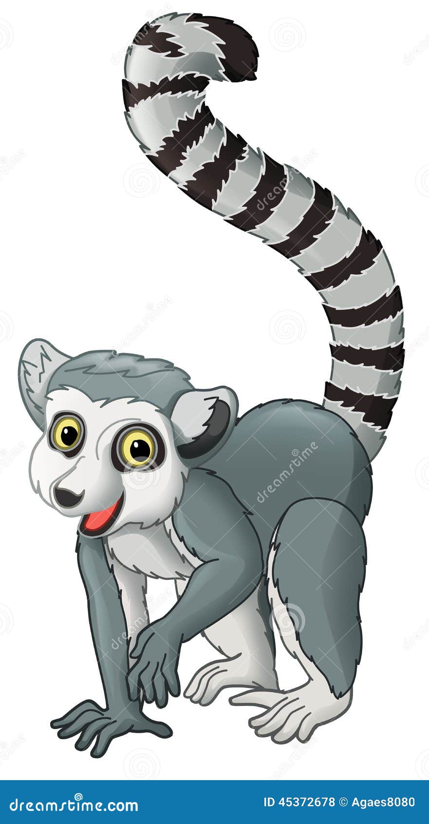 Karikaturtier - Maki - Karikatur Stock Abbildung - Illustration von ...