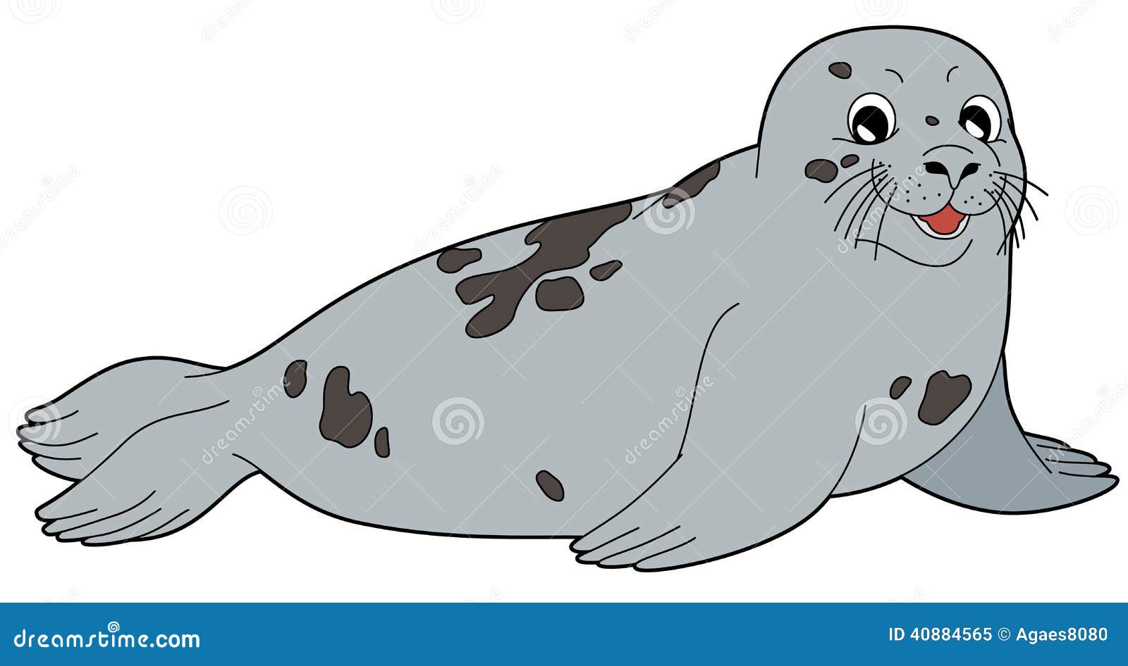 Karikaturtier - Robbe - Flache Farbtonart Stock Abbildung ...