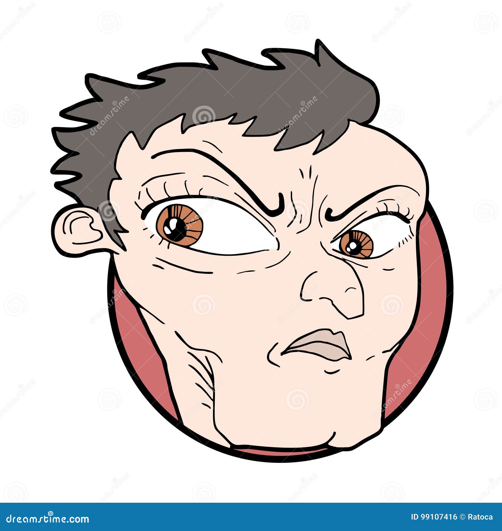 Karikatuur Van De Boze Mens Vector Illustratie - Illustration of ...