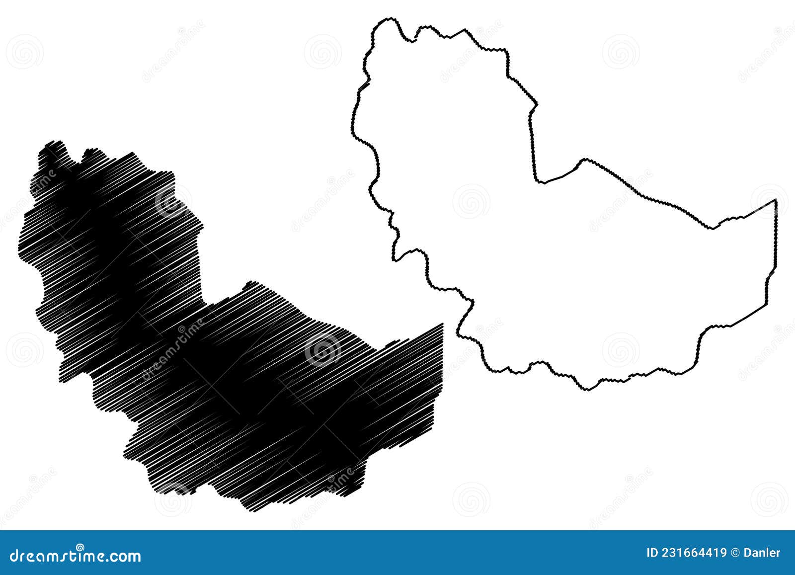 Karimnagar District Telangana State, Republic of India Map Vector ...