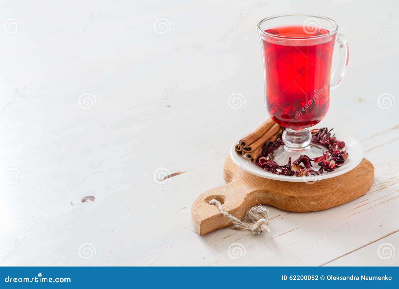 Karkade Tea on White Wood Background Stock Photo - Image of water ...
