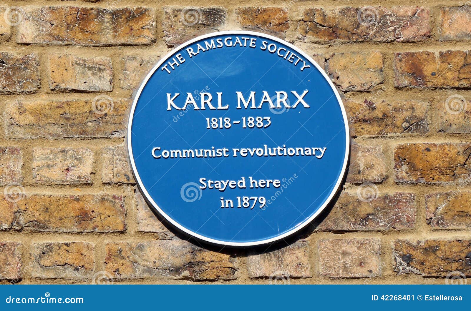 Karl Marx blue plaque editorial photo. Image of live - 42268401