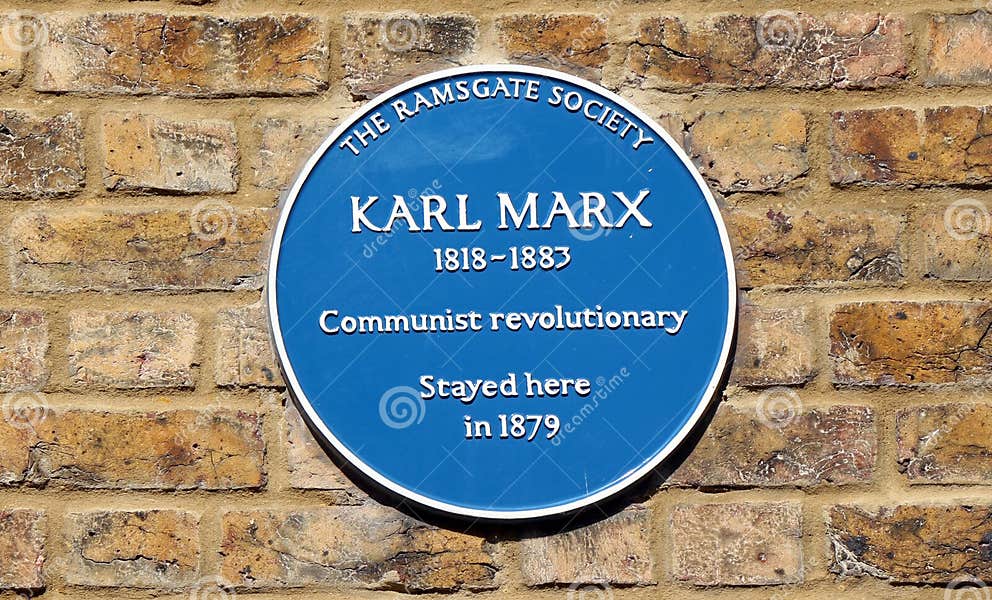 Karl Marx blue plaque editorial photo. Image of live - 42268401