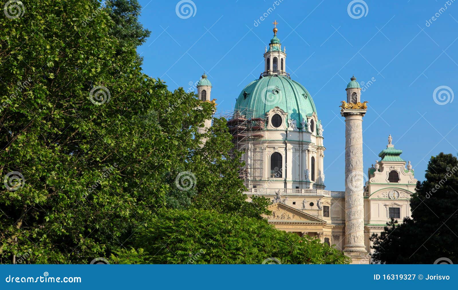 Karlskirche in Vienna stock image. Image of city, church - 16319327