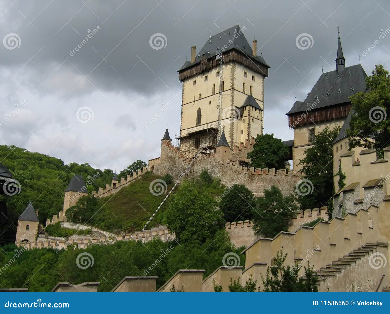 Karlstein Castle stock photo. Image of climate, nobility - 11586560