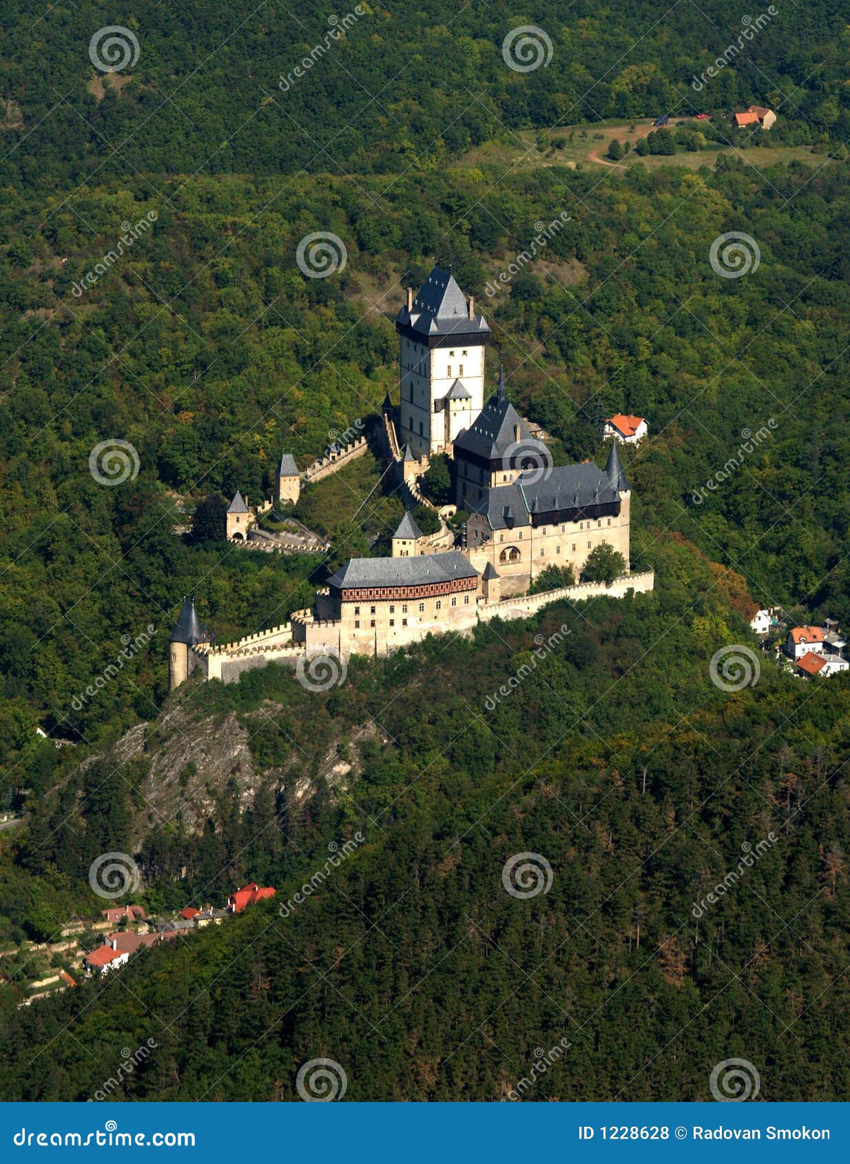KARLSTEIN CASTLE stock photo. Image of bohemia, landscape - 1228628