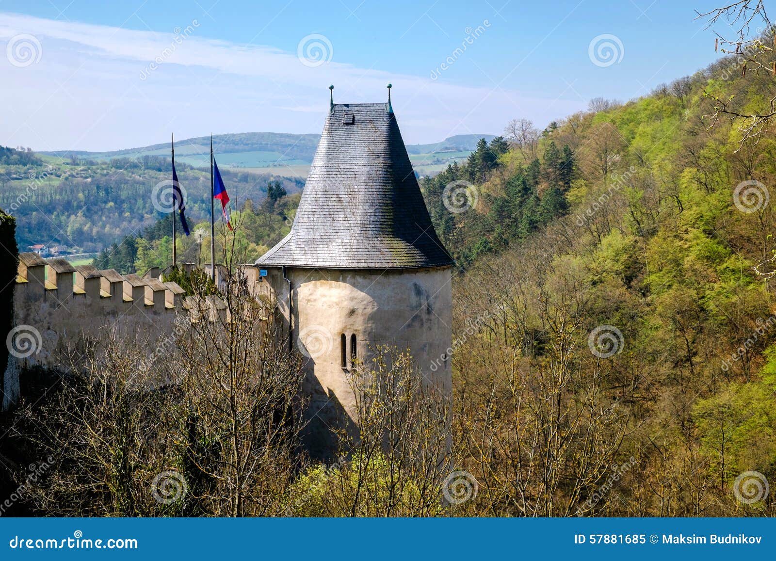 Karlstein Castle , Czech Republik Stock Image - Image of empire, king ...
