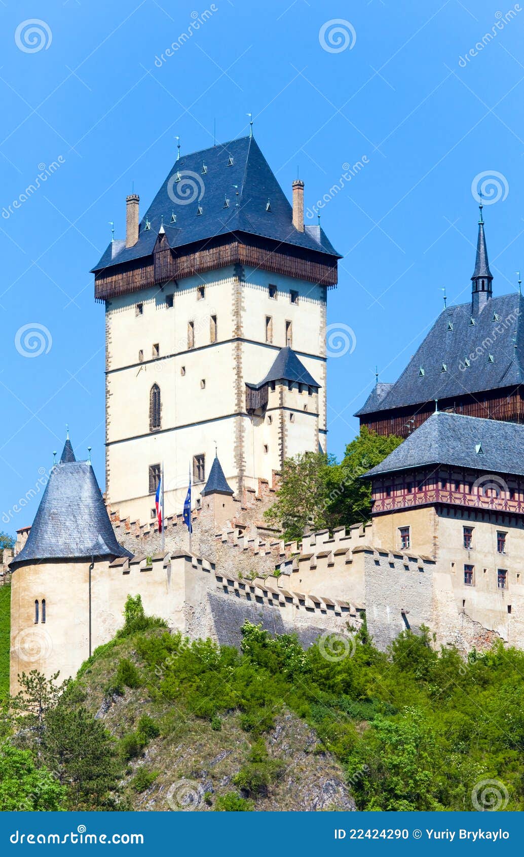 Karlstejn Castle in Czech Republic Stock Photo - Image of bohemia, karl ...