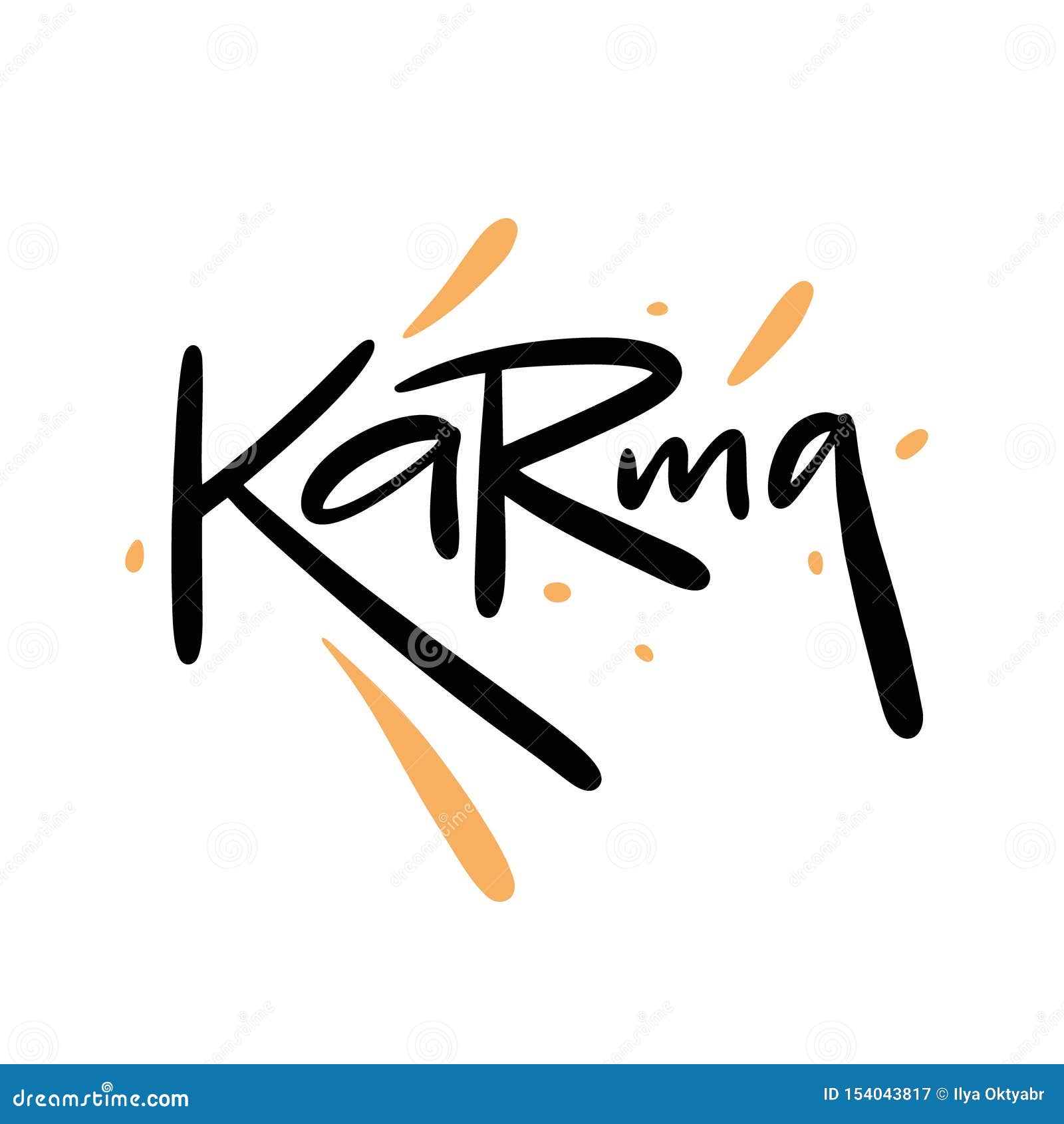 Karma Hand Written Lettering With Boho Arrow Vector Illustration ...