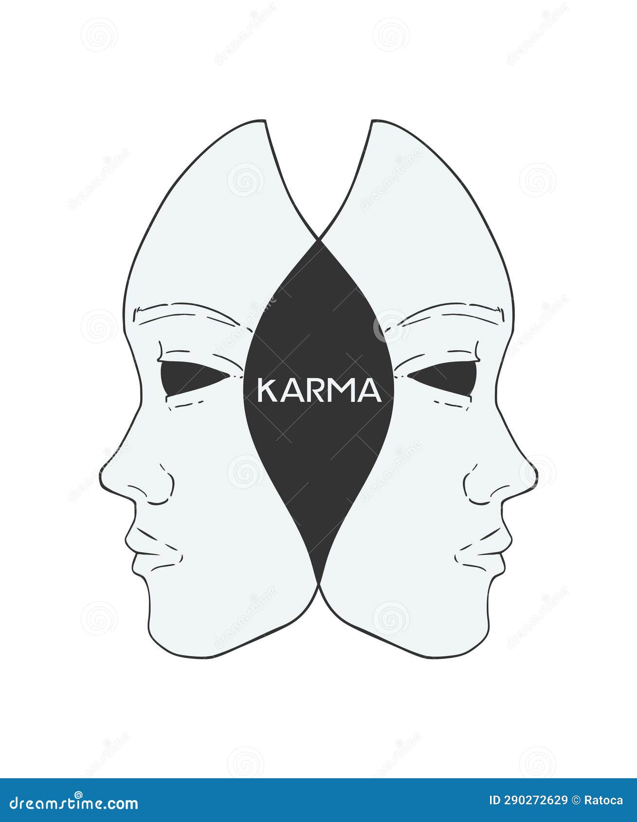 Karma heads symbol stock vector. Illustration of destiny - 290272629