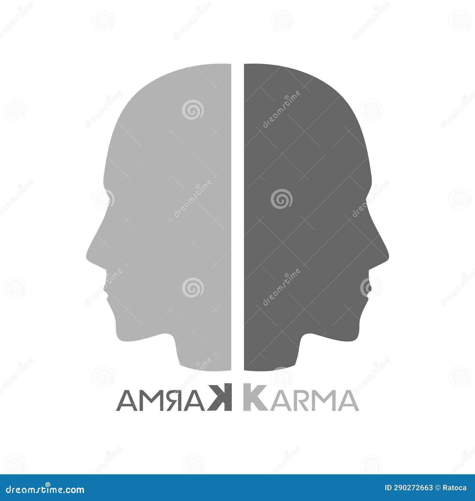 Karma heads symbol stock illustration. Illustration of sign - 290272663