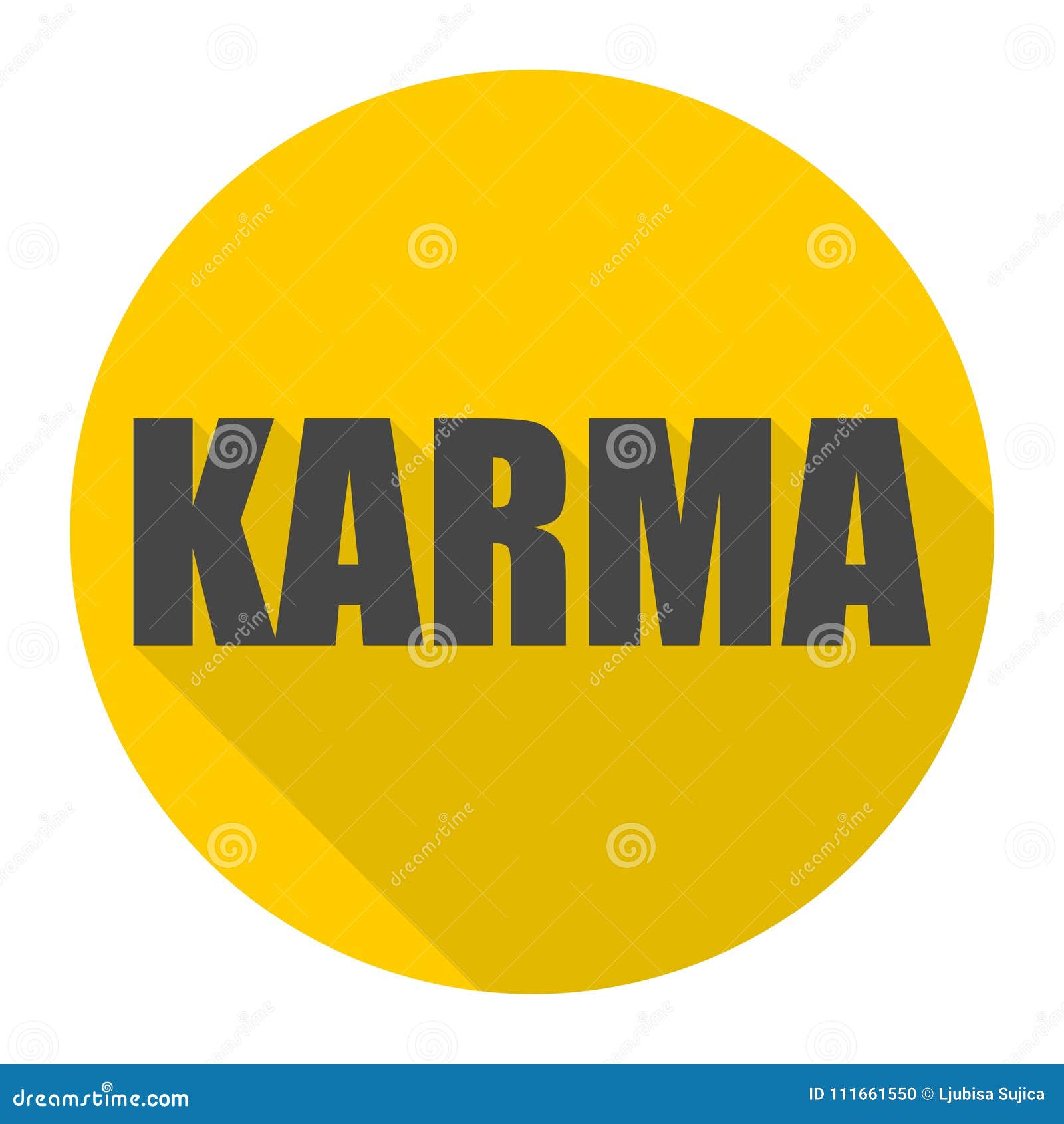 Karma Icon with Long Shadow Stock Vector - Illustration of shape ...