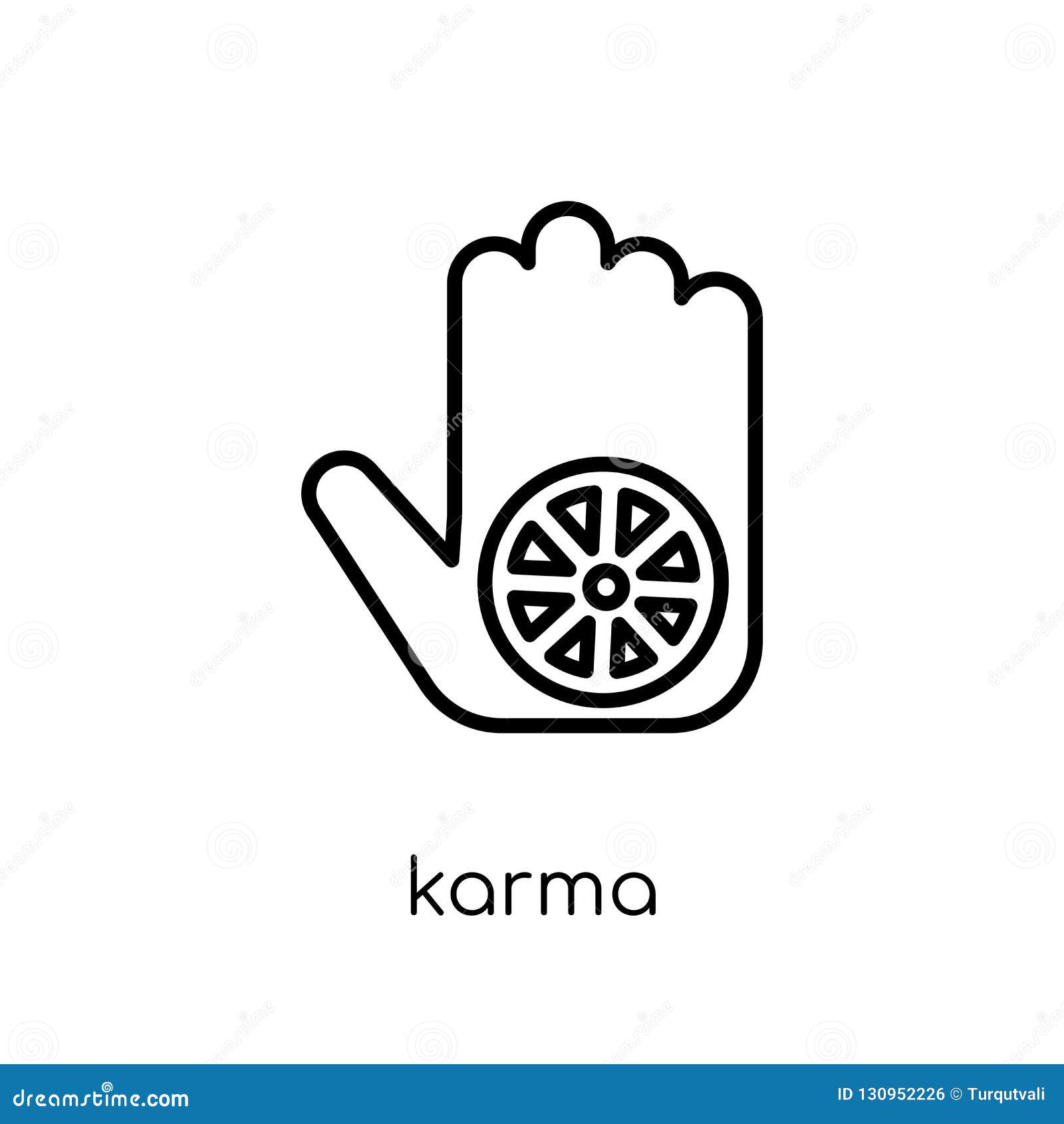 Karma Icon. Trendy Modern Flat Linear Vector Karma Icon on White Stock ...