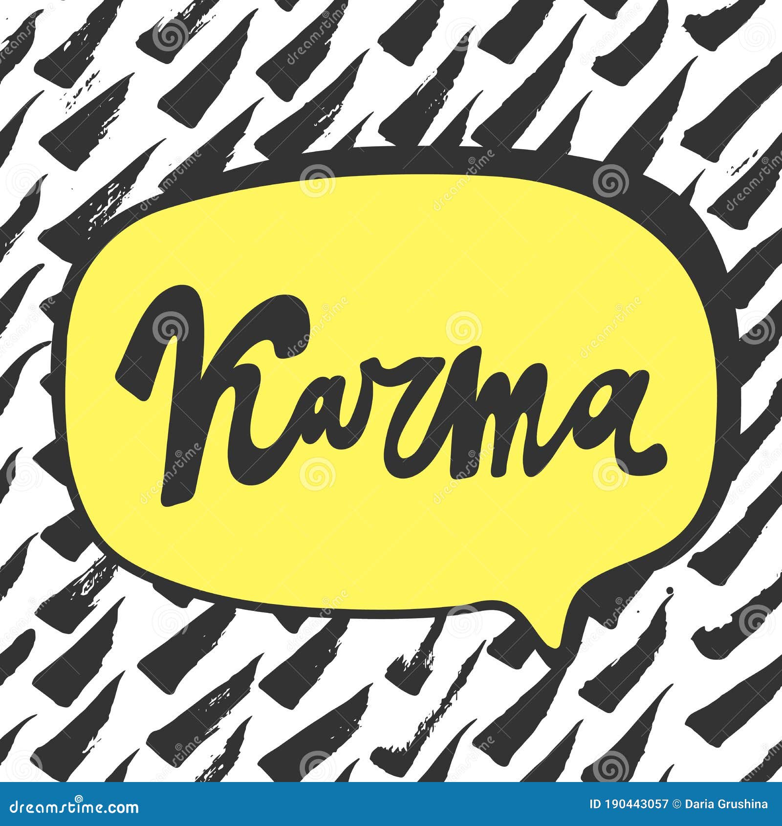 Karma. Sticker for Social Media Content. Vector Hand Drawn Illustration ...