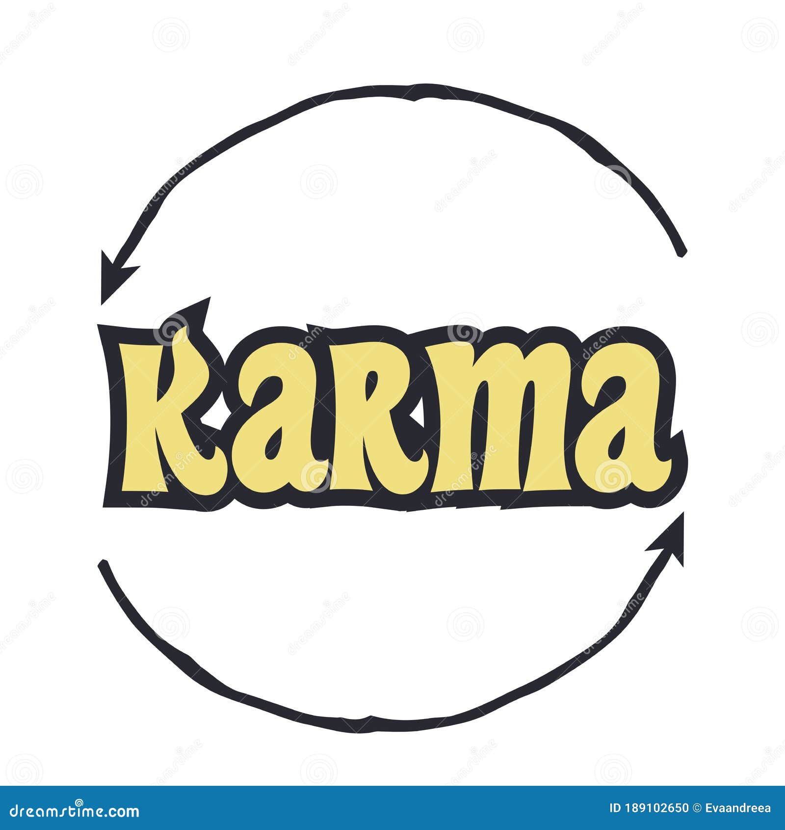 Karma. Sticker Vector For Social Media Post. Hand Drawn Illustration ...