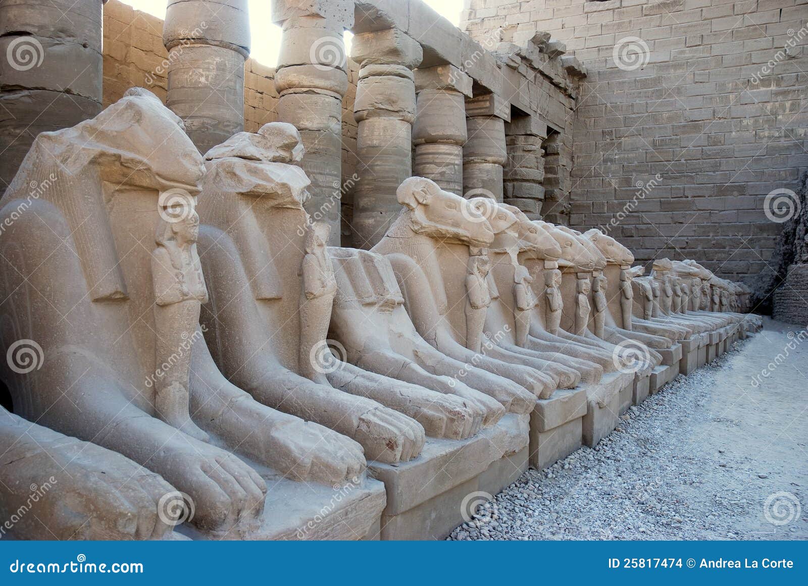Karnak Ram statues stock photo. Image of mythology, praying - 25817474