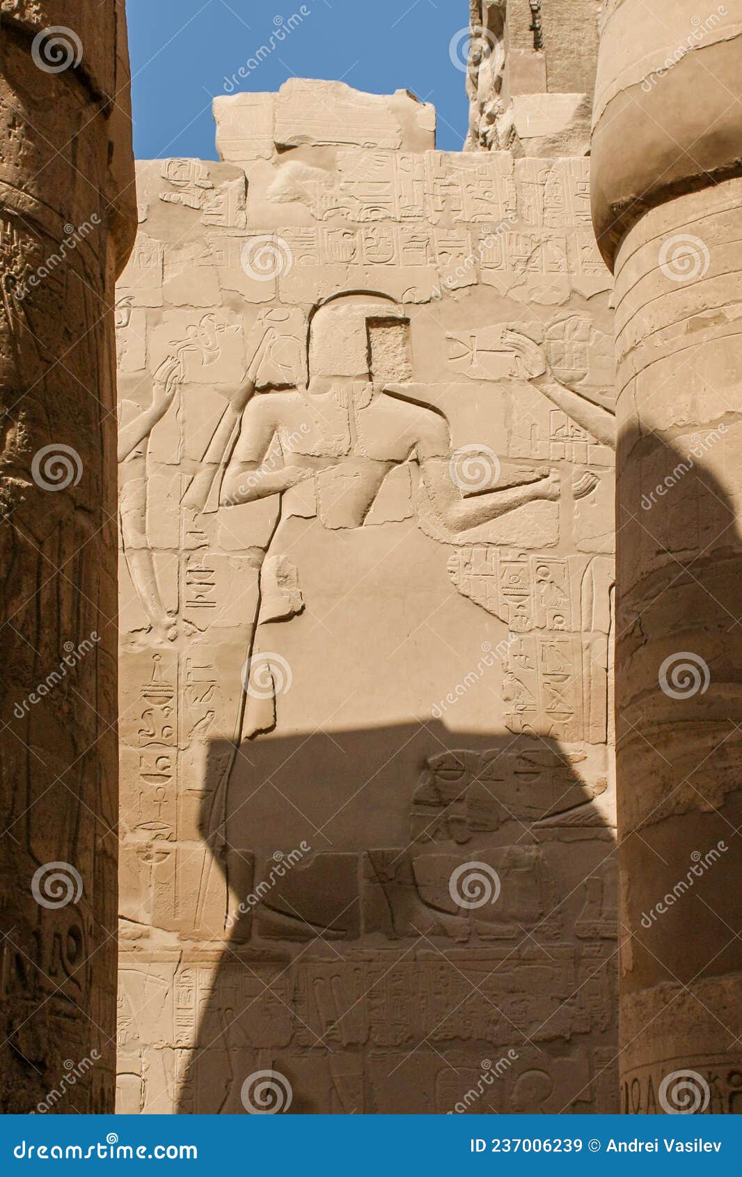 Karnak Temple Complex in Luxor, Egypt. an Ancient Bas-relief with ...