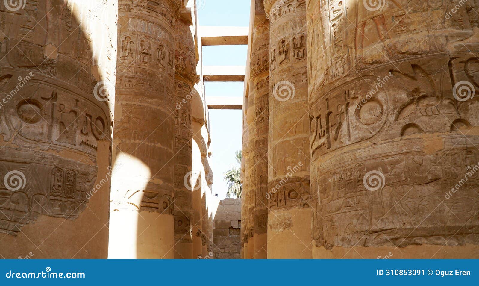 Karnak Temple, Luxor, Egypt. Great Hypostyle Hall. Stock Image - Image ...