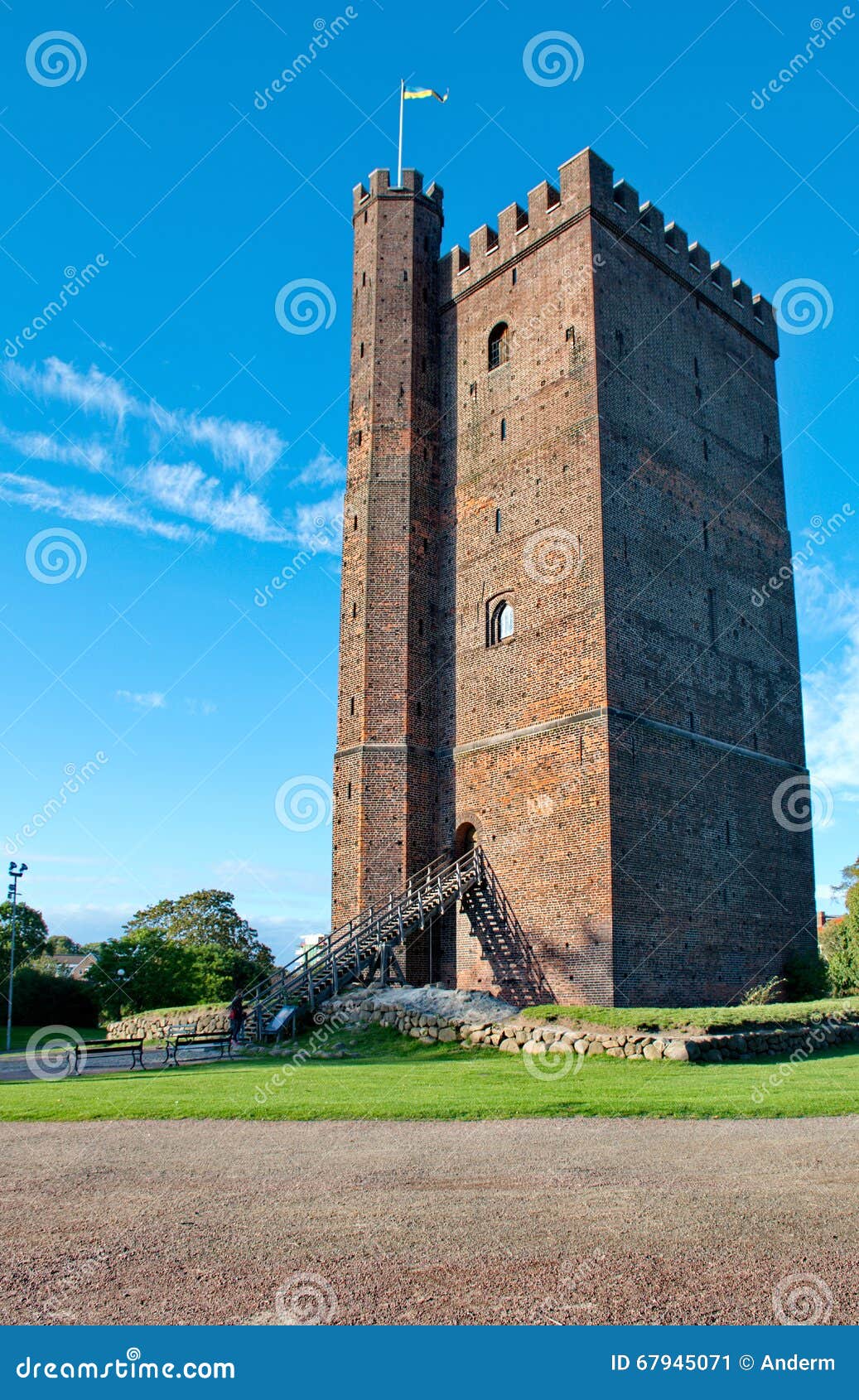 Karnan Tower in Helsingborg Stock Image - Image of brick, landmark ...