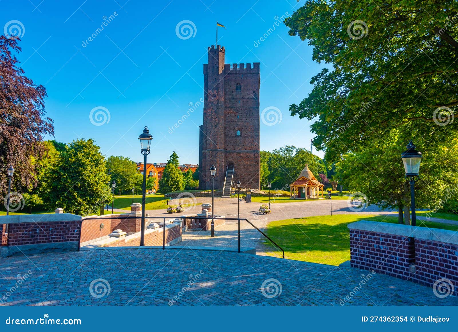 Karnan Tower in Swedish Town Helsingborg Stock Photo - Image of park ...