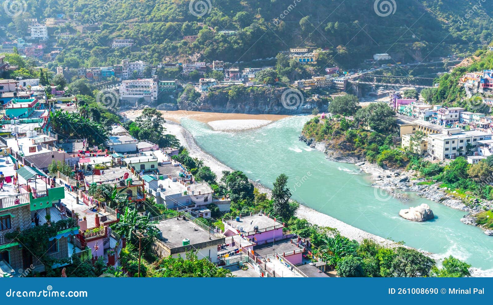 Karnaprayag - Confluence of the Alaknanda River and Pindar River Stock ...