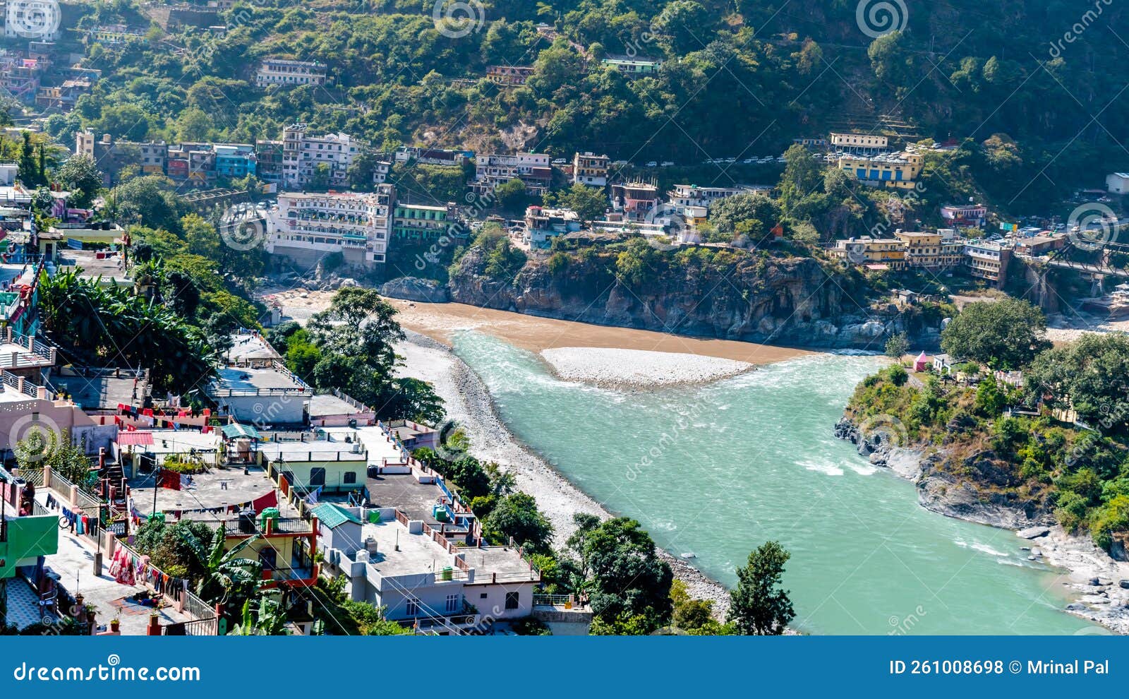 Karnaprayag - Confluence of the Alaknanda River and Pindar River Stock ...