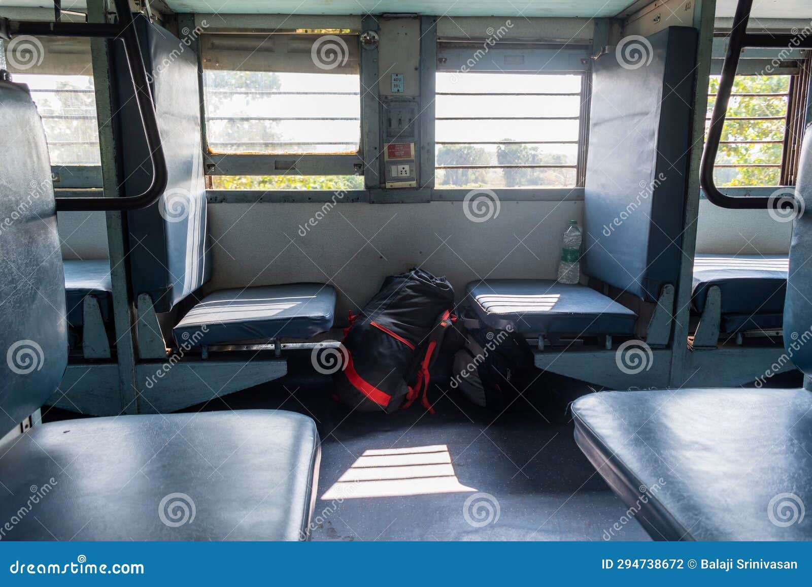 Empty Seats and Berths Inside a Second Class Sleeper Compartment in a ...