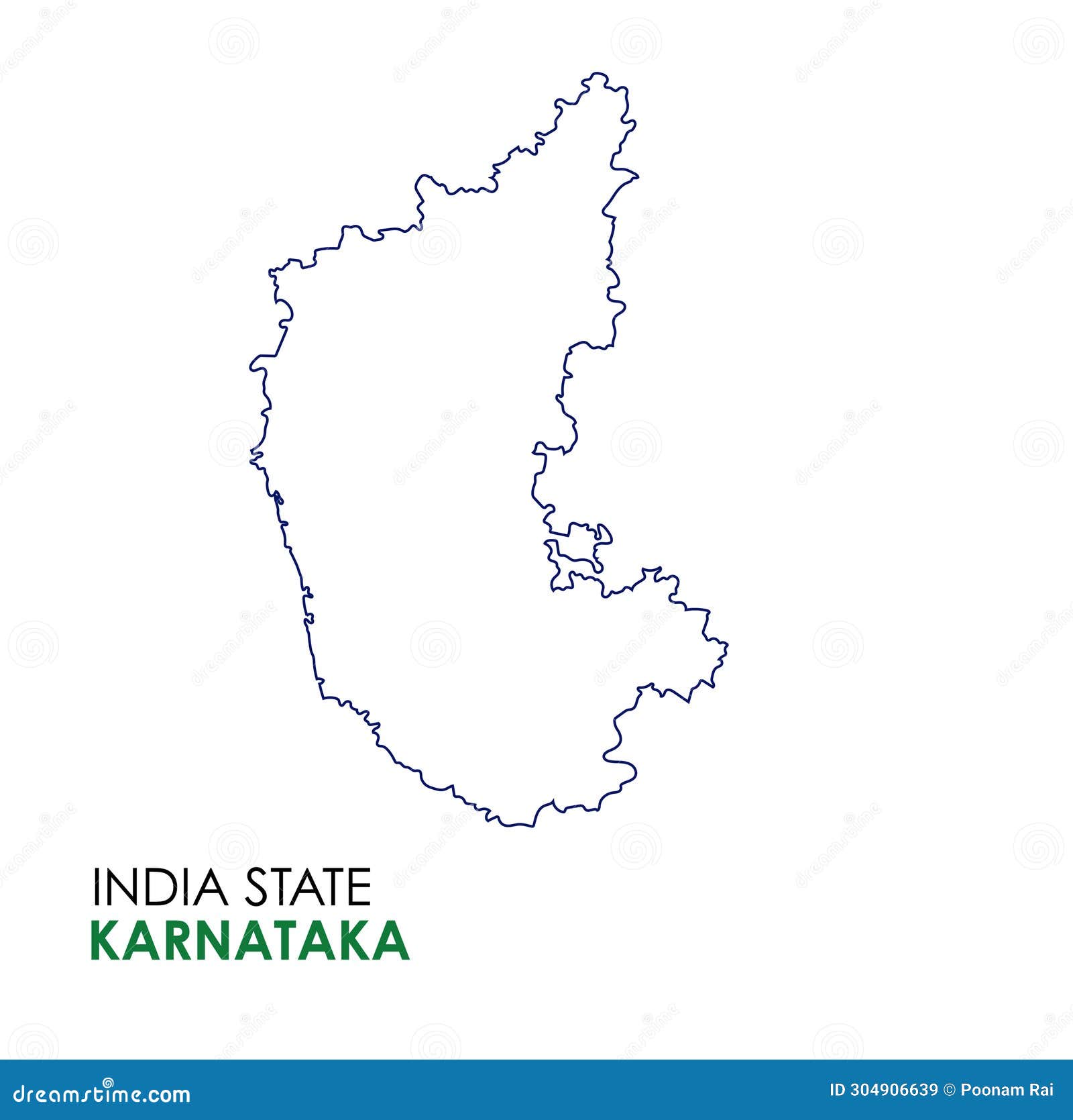 Karnataka Map of Indian State. Karnataka Map Vector Illustration Stock ...