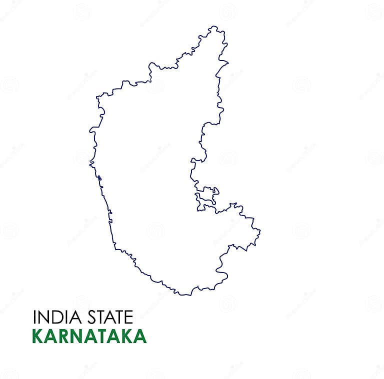 Karnataka Map of Indian State. Karnataka Map Vector Illustration Stock ...