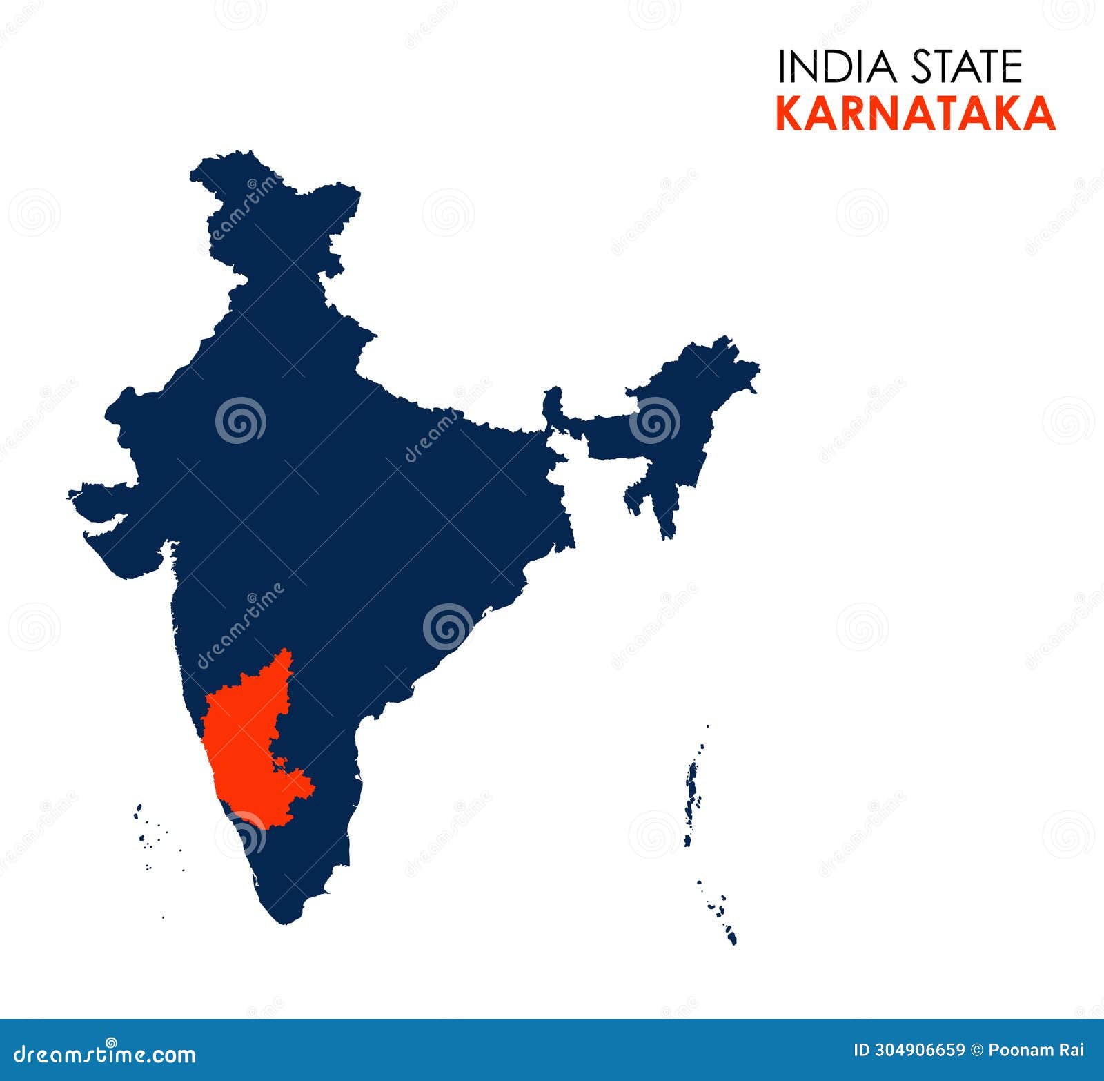 Karnataka Map Of Indian State. Karnataka Map Vector Illustration ...