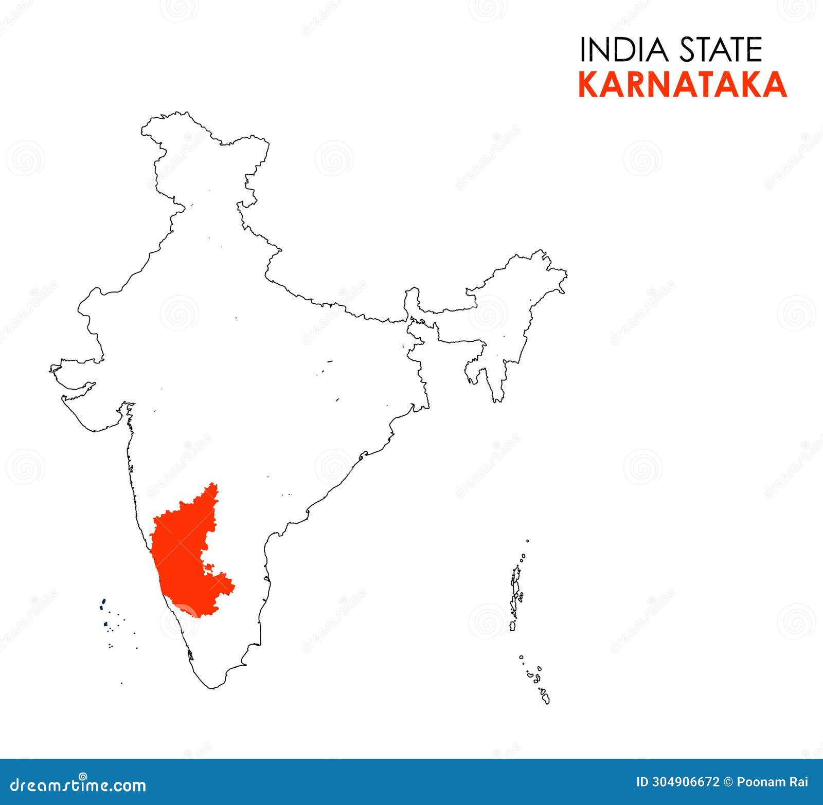 Karnataka Map of Indian State. Karnataka Map Vector Illustration Stock ...