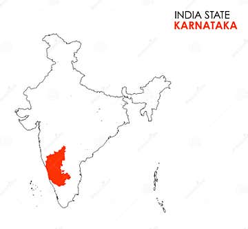Karnataka Map of Indian State. Karnataka Map Vector Illustration Stock ...