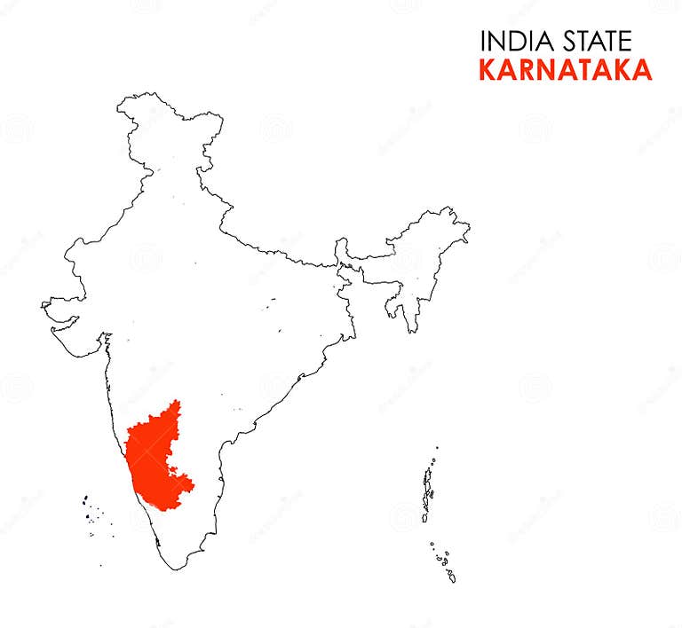 Karnataka Map of Indian State. Karnataka Map Vector Illustration Stock ...
