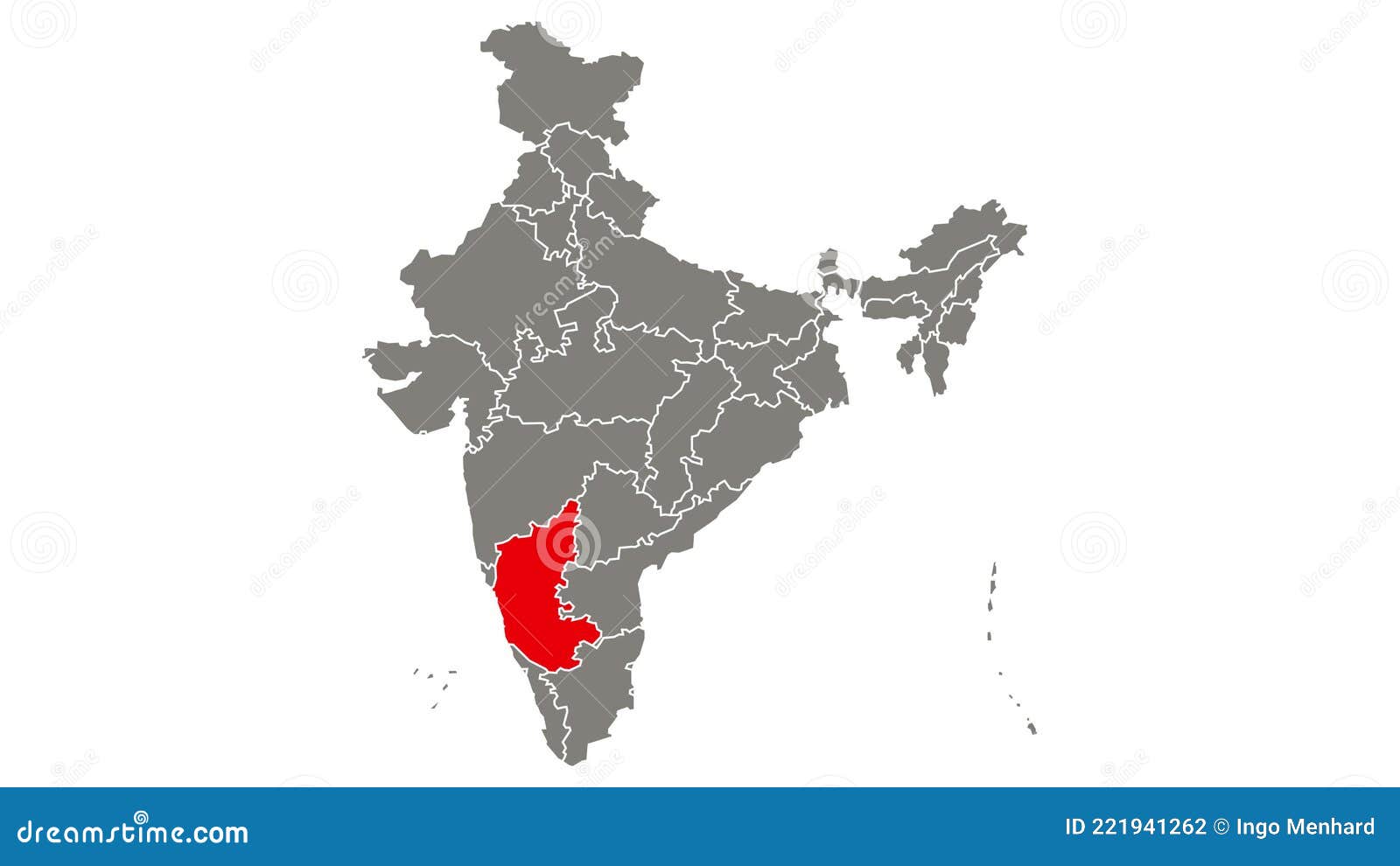 Karnataka State Blinking Red Highlighted in Map of India Stock Footage ...