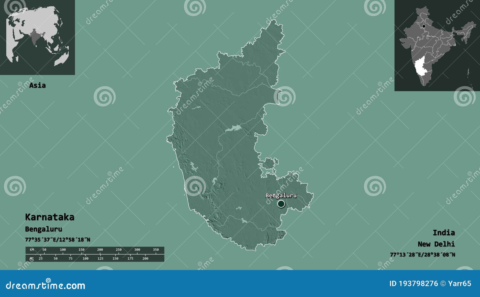 Karnataka, State of India,. Previews. Administrative Stock Illustration ...