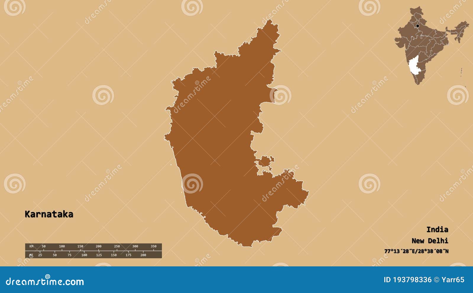 Karnataka, State of India, Zoomed. Pattern Stock Illustration ...