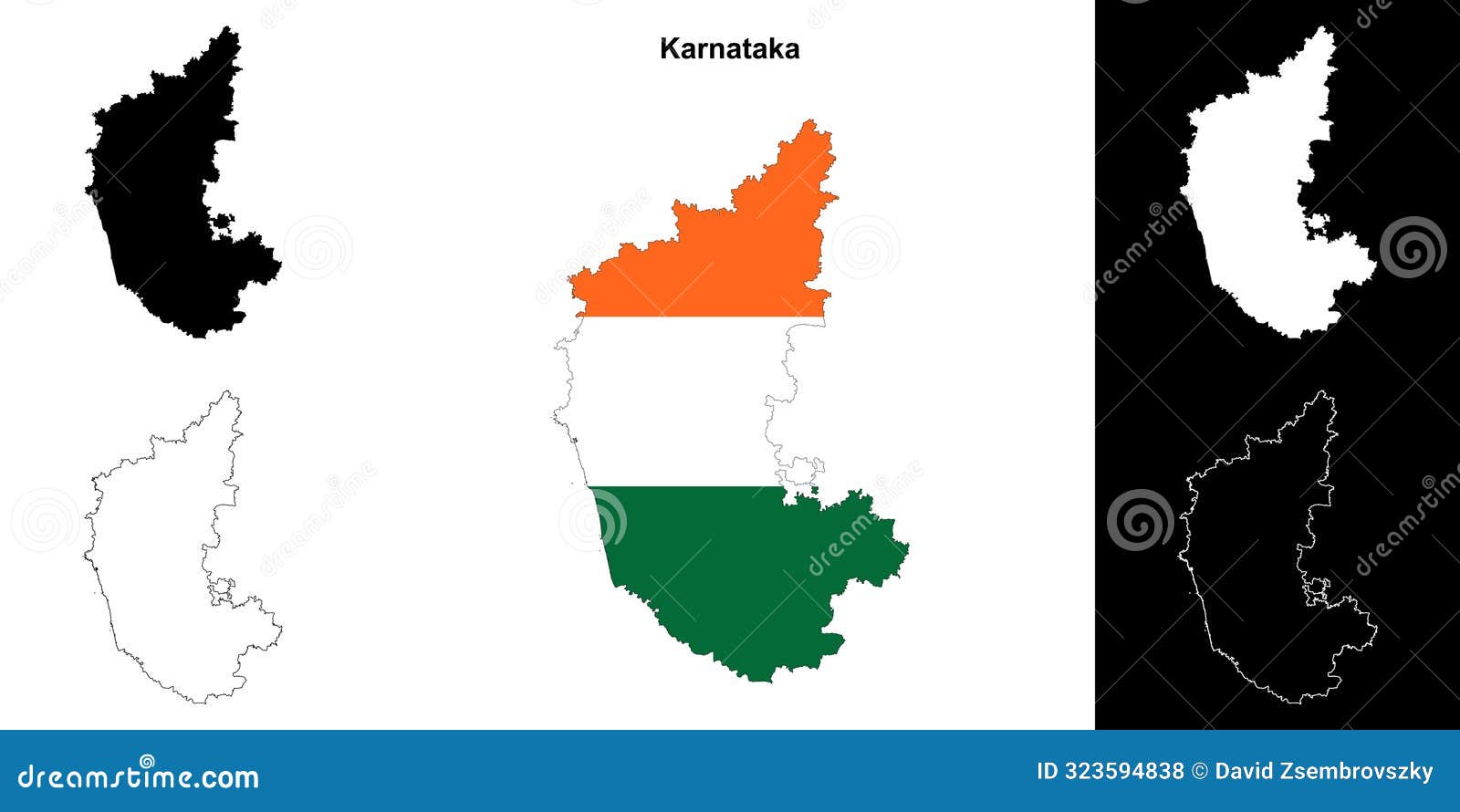 Karnataka outline map stock vector. Illustration of blank - 323594838