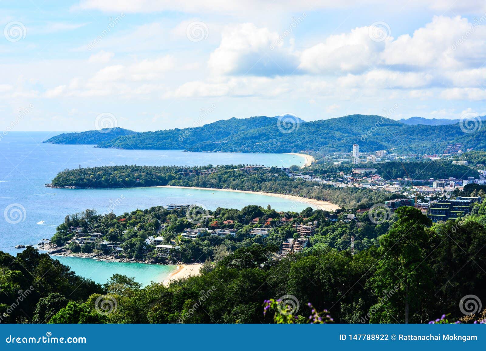 Beautiful Tropical Beaches from Karon View Point at Phuket Stock Photo ...