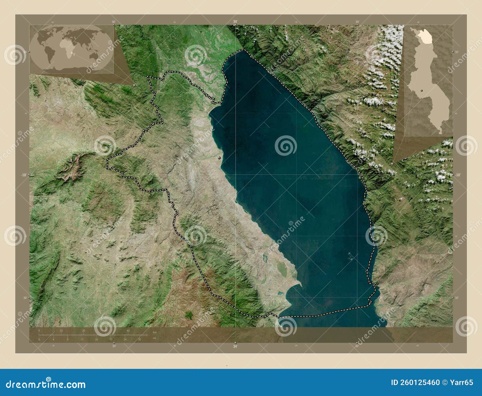 Karonga, Malawi. High-res Satellite. Capital Stock Illustration - Illustration of zoom, border ...