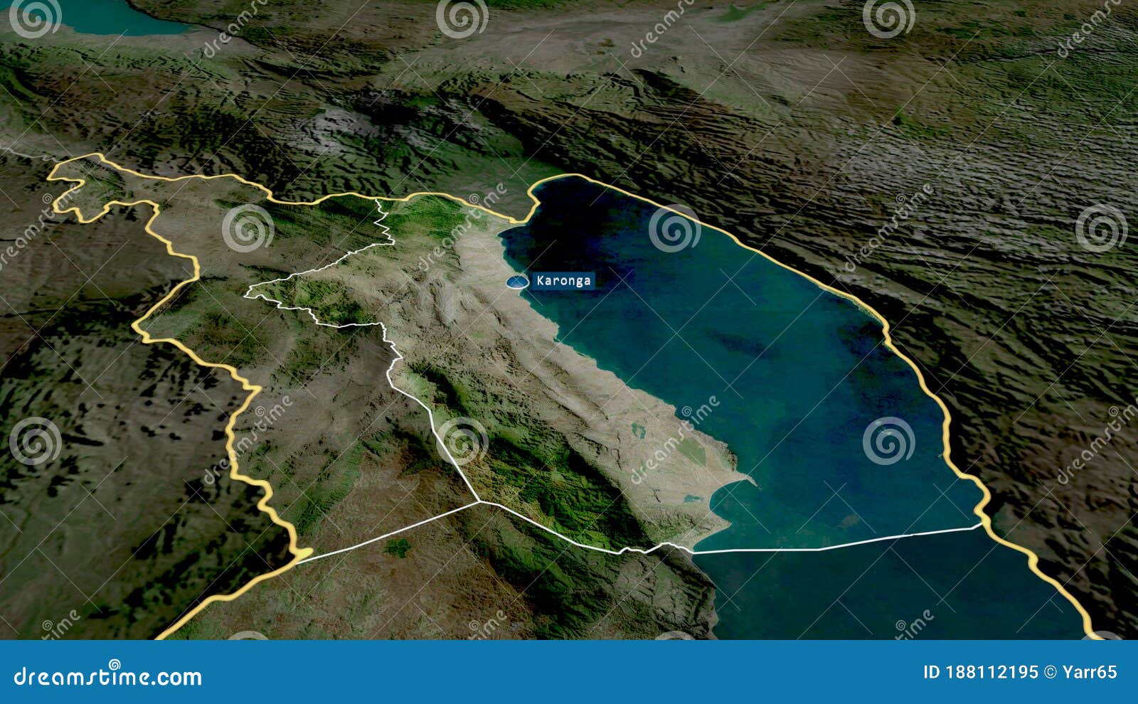 Karonga, Malawi - Highlighted with Capital. Satellite Stock ...