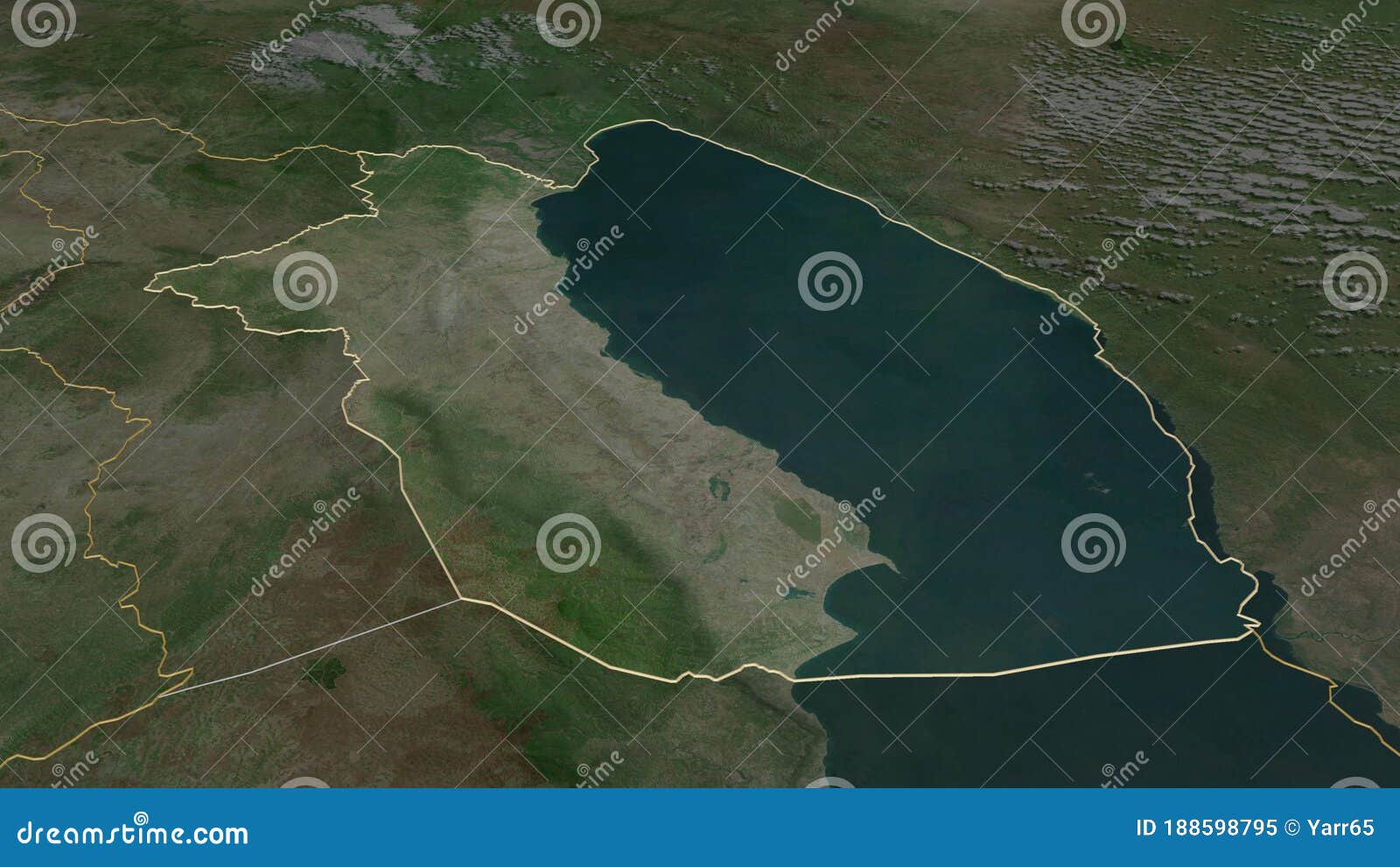 Karonga, Malawi - Outlined. Satellite Stock Illustration - Illustration ...
