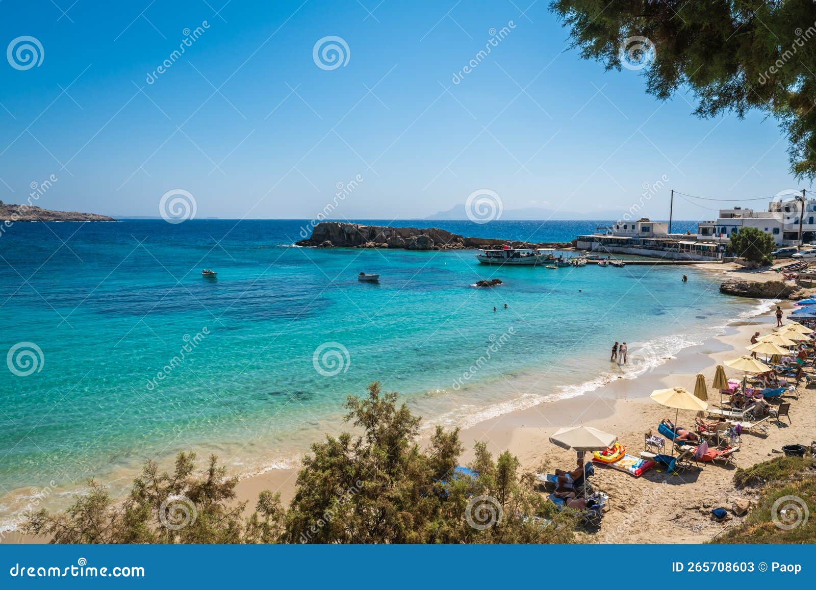 White Sandy Beach and Crystal Clear Water on Lefkos Beach Editorial ...