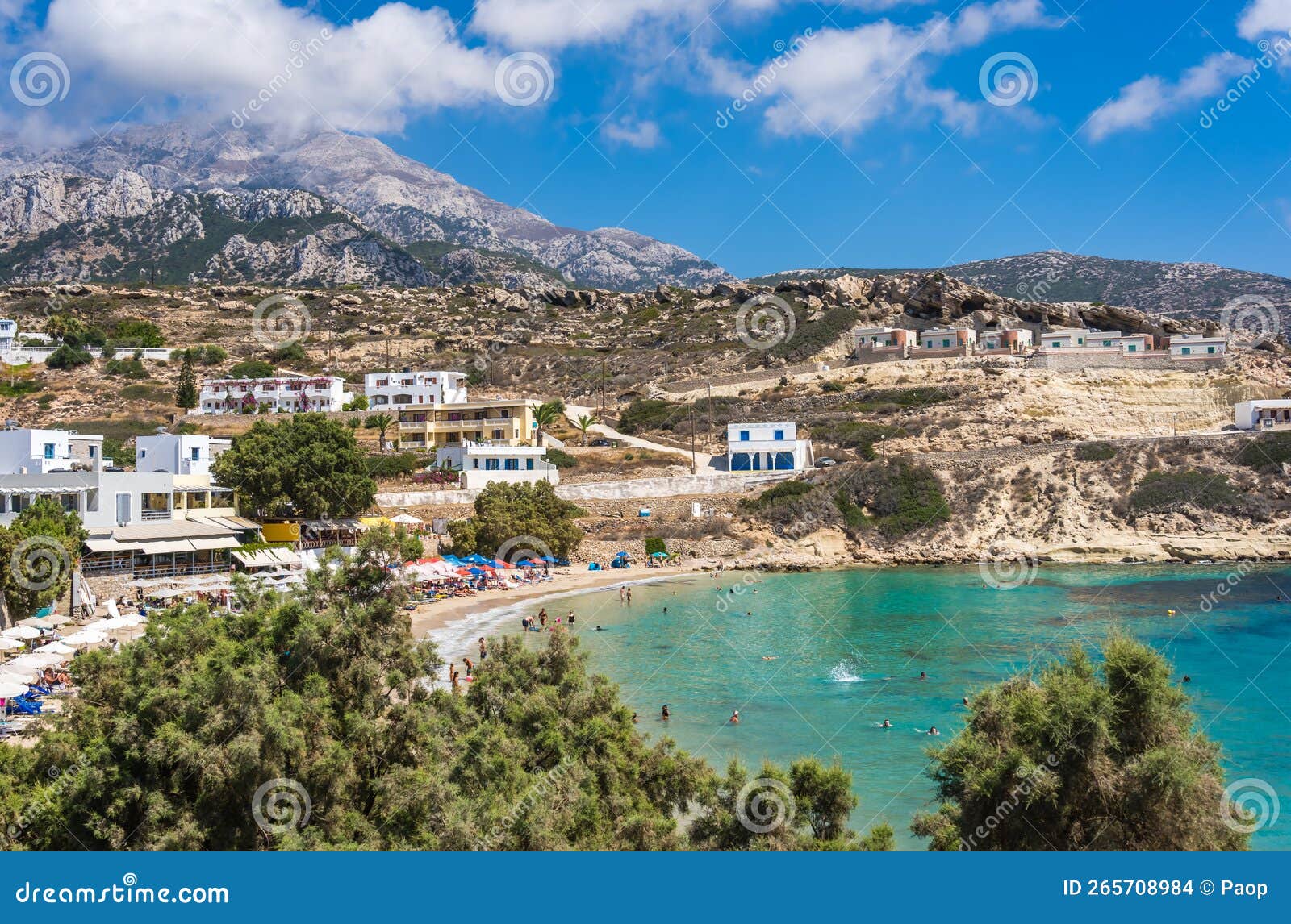 White Sandy Beach and Crystal Clear Water on Lefkos Beach Editorial ...
