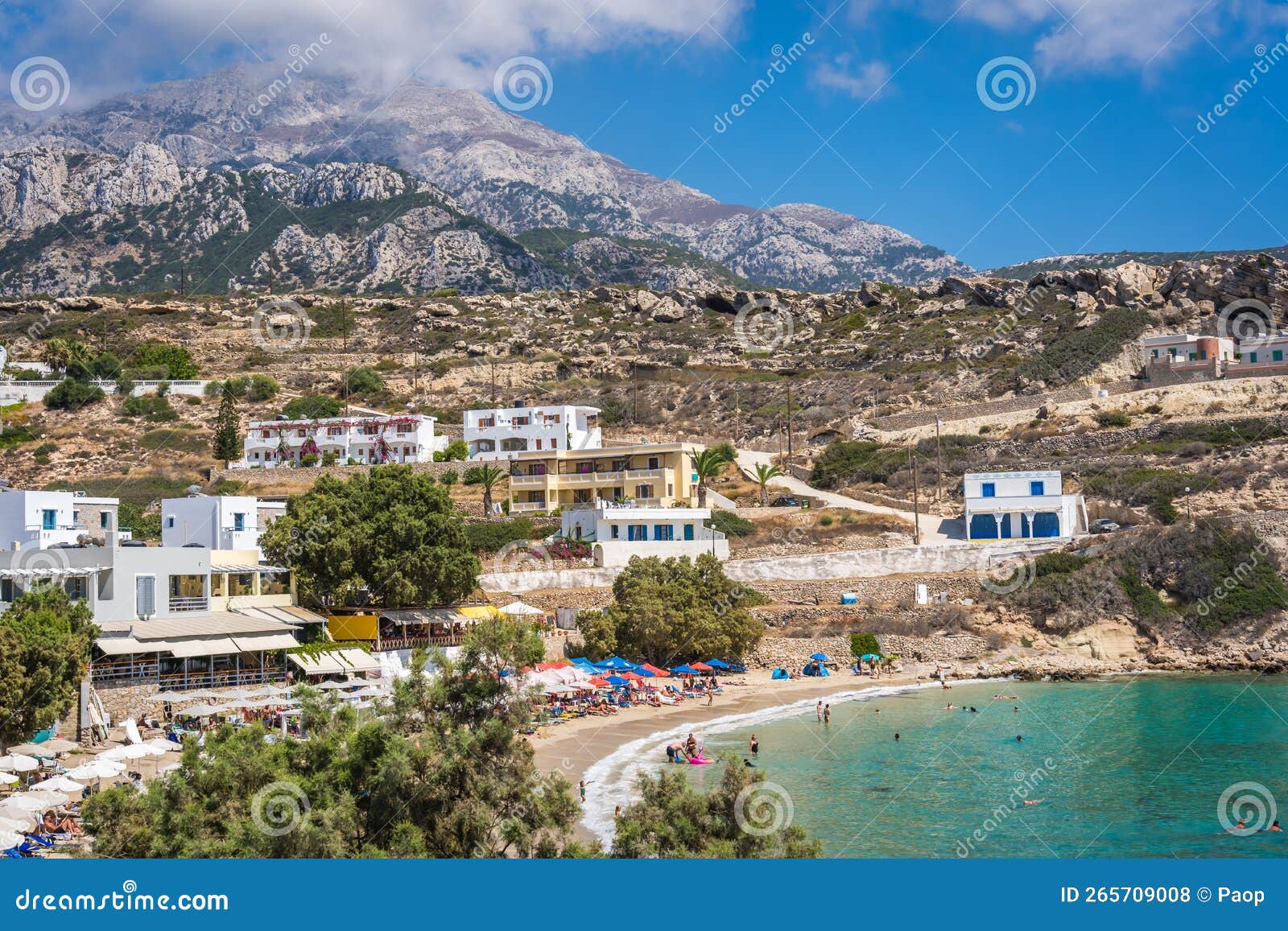 White Sandy Beach and Crystal Clear Water on Lefkos Beach Editorial ...