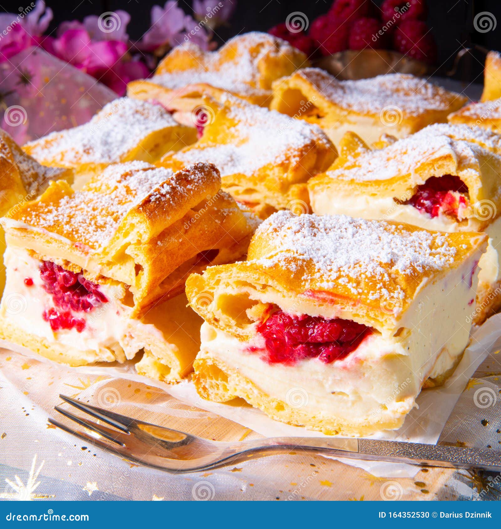 A Karpatka - a Delicious Polish Pudding Cake Stock Photo - Image of ...